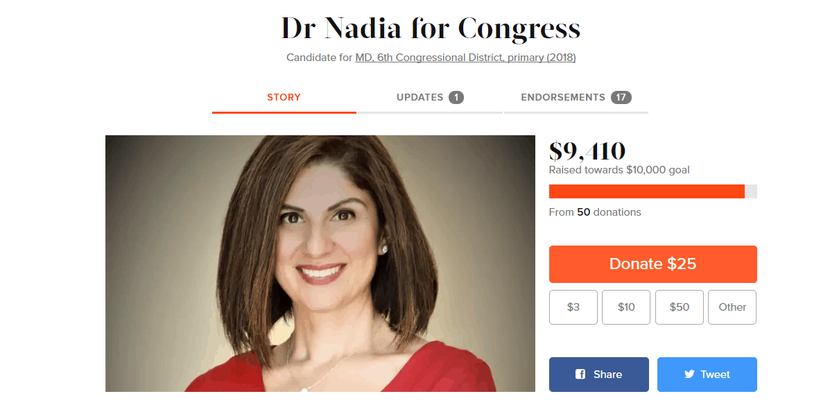 Nadia Hashimi raises nearly $9.5K for CD-6 congressional bid