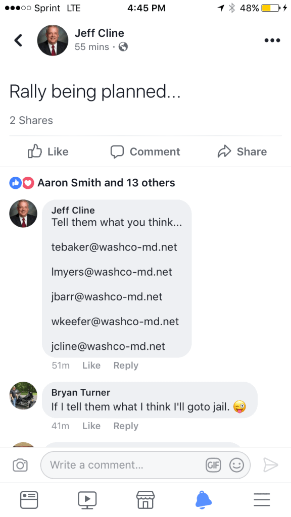 Cline planning a rally in protest of ethics complaint